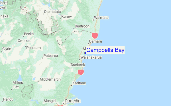 Campbells Bay Surf Forecast and Surf Reports (Otago, New Zealand)