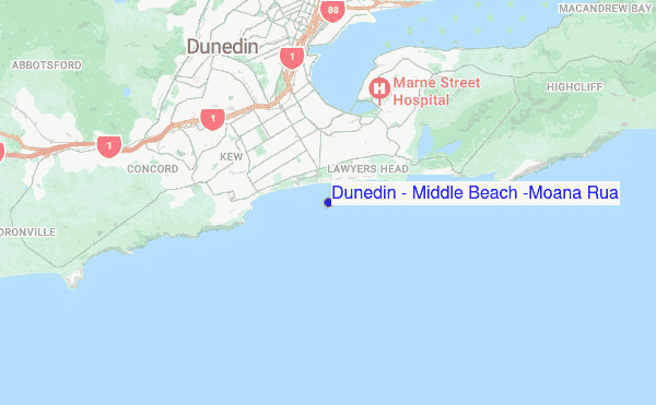 Dunedin - Middle Beach (Moana Rua) Surf Forecast and Surf Report