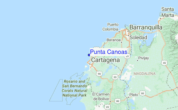 Punta Canoas Surf Forecast and Surf Reports (Caribbean, Colombia)